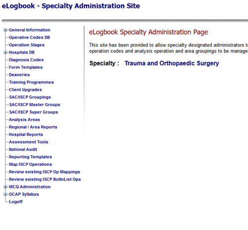 Help for Specialty Leads - eLogbook | Electronic Surgical Logbook Project